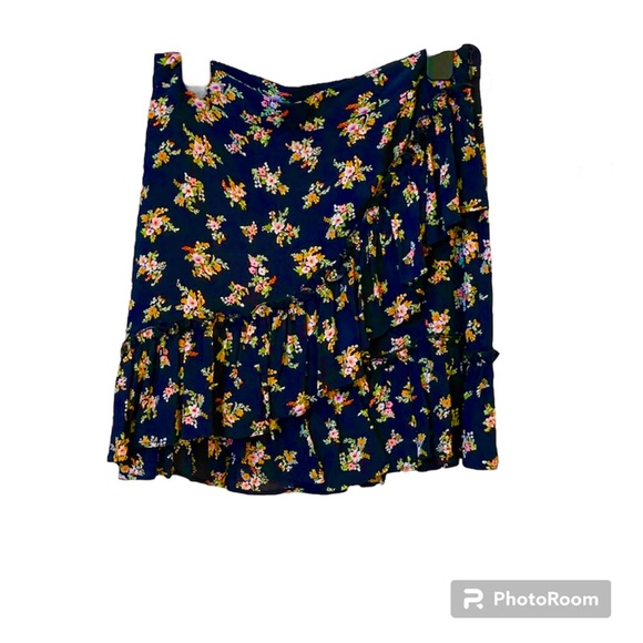 Topshop | Skirts | Topshop Faux Wrap Ruffled Skirt Floral Print | Poshmark